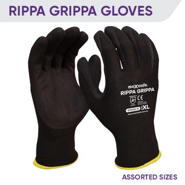 Maxisafe Rippa Grippa Black Nitrile Coated Glove - Pack of 12 - Site HQ