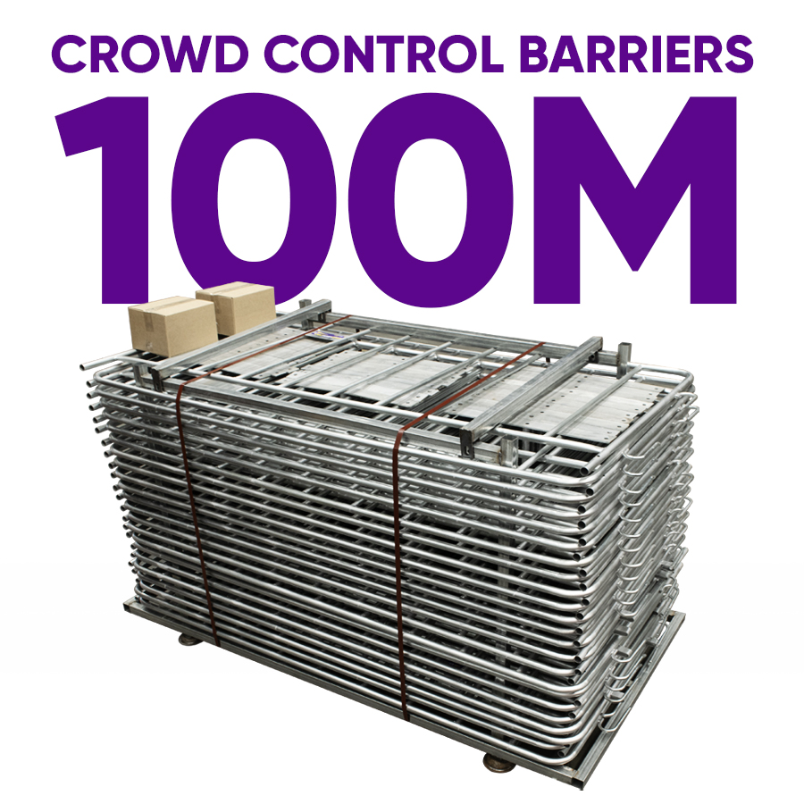 100M Crowd Control Barriers Pack for Sale - Galvanised