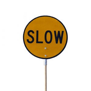 Reflective Stop/Slow Baton with wooden handle 1.8M - Site HQ