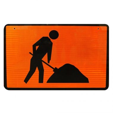 Swing Stand Sign 900mm x 600mm - Roadworker Sign Orange - Site HQ