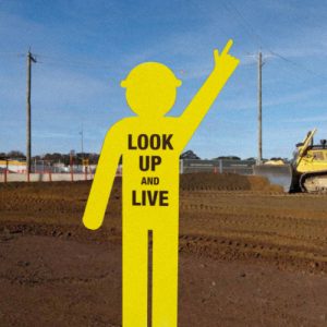 Safety Sign 900x1800mm - Look Up & Live - Site HQ